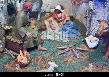 Popular spanish christmas Nativity scene, close up Stock Photo - Alamy