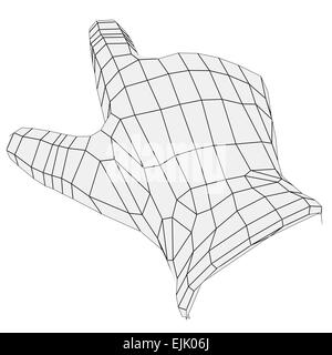 Wire-frame hand pointing finger. Front view Stock Photo - Alamy