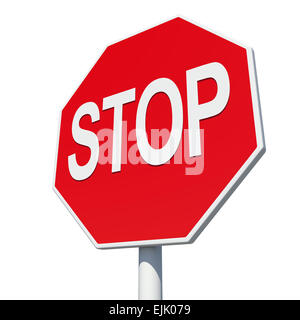 Octagonal road sign with word stop. Front and back view. Isolated Stock ...