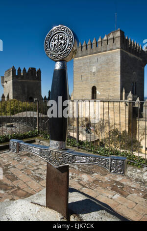 A replica of 'Excalibur' - the sword in the stone - at the Somerset ...
