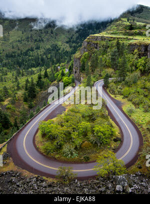 The Rowena Road Loops at the Columbia River Gorge, Oregon Stock Photo ...