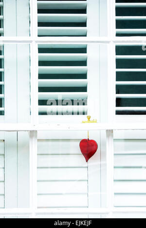 shuttered window with hearts Stock Photo - Alamy