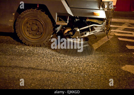 Detail of a street sweeper machine/car cleaning the road Stock Photo ...