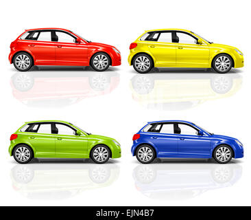 Generic hatchback car on white. 3D illustration Stock Photo - Alamy