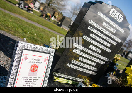 The grave of George Best, Northern Ireland soccer player/footballer ...