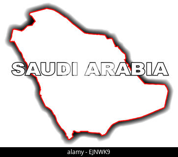 Outline, map of Saudi Arabia Stock Photo - Alamy