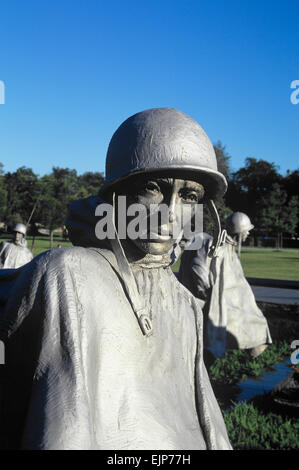 Steel statues of the Korean War Veterans Memorial in Washington D.C ...