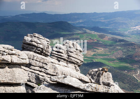 Limestone rocks, Torcal de Antequera, Málaga province, Andalusia, Spain ...