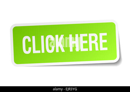 click green square sticker on white background Stock Photo - Alamy