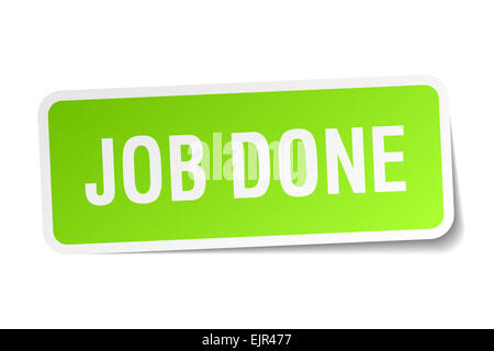 done green square sticker on white background Stock Photo - Alamy