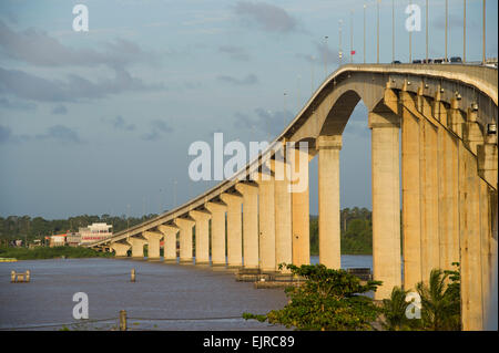 Jules Wijdenbosch Bridge over the Suriname River, Paramaribo Stock ...