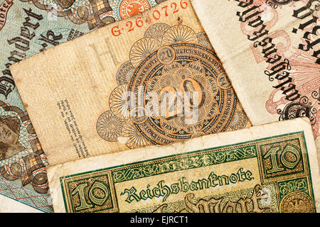 Old German money notes background Stock Photo - Alamy