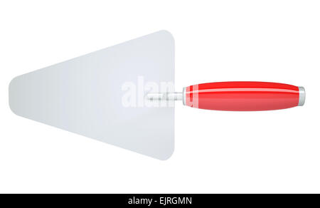 Construction trowel with red handle. Top view. Isolated Stock Photo - Alamy