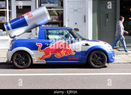 Red Bull energy drink promotional car Stock Photo - Alamy