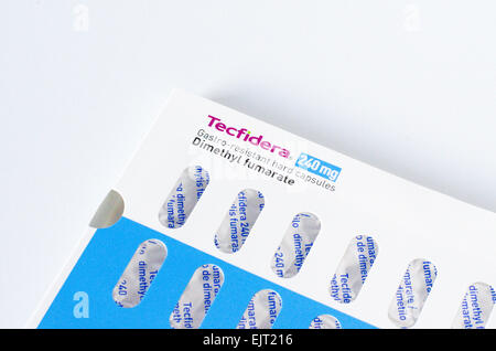 Packet of Tecfidera (dimethyl fumarate) tablets - drugs used to treat ...