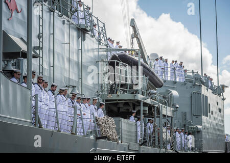 Sydney, AUSTRALIA - April 01, 2015: Olivia Usback (Uniform) of frigate ...
