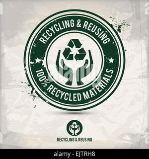 alternative recycling and reusing stamp on textured background Stock ...