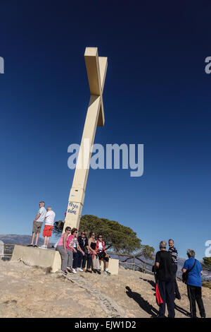 Benidorm cross, crucifix on the hill overlooking the town and, playa ...