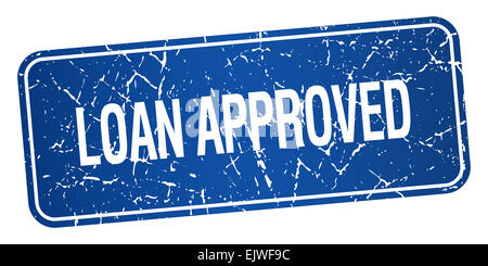 approved blue square grunge textured isolated stamp Stock Photo - Alamy