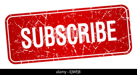 subscribe blue square grunge textured isolated stamp Stock Photo - Alamy