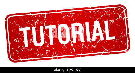 tutorial red square grunge textured isolated stamp Stock Photo - Alamy