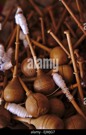 wooden knitting tools Stock Photo - Alamy