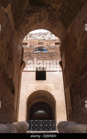 Rome, Italy - May 03, 2014: Tourist bus with passengers on street in ...