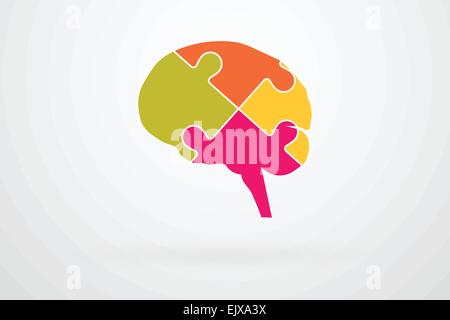 Human Brain Jigsaw Puzzle Pieces Abstract Vector Stock Vector Image ...