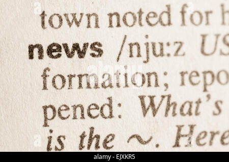 News definition in the dictionary Stock Photo - Alamy