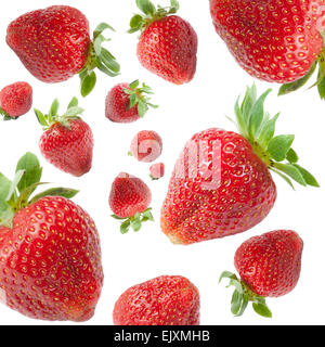 strawberry falling rain, isolated on transparent background Stock Photo ...