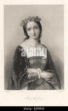 Mary I or 'Bloody Mary', portrait. Queen of England from July 1553 ...