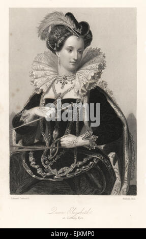 Queen Elizabeth I of England giving her speech to troops at Tilbury in ...