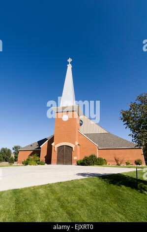 Pine Ridge Indian Reservation church steeple, cross and bell South ...