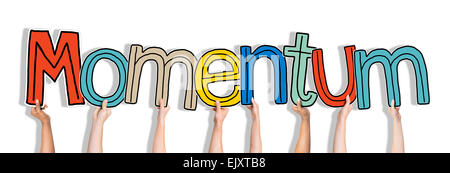 Hands Holding Momentum Word Concept Stock Photo - Alamy