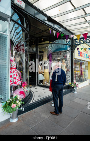 UK, Wales, Conwy, Llandudno, shoppers in Victoria Shopping Centre Stock ...