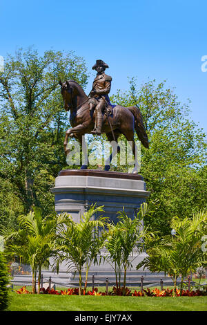 Boston Common George Washington monument at Massachusetts USA Stock ...