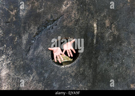 Stone money (Rai stones) in the bank, Yap Island, Federated States of ...