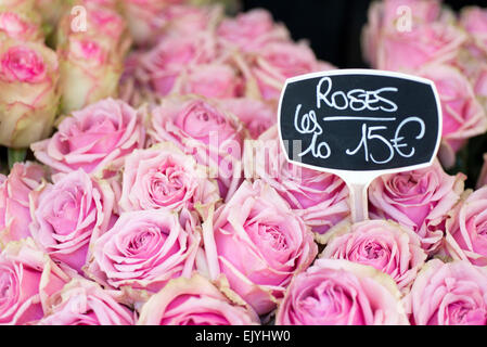 Bundles of cut roses at market in Paris, France Stock Photo - Alamy