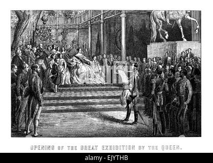 GREAT EXHIBITION of 1851. Queen Victoria opens the exhibition in Hyde ...