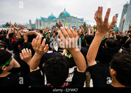 Shia muslim men beat their chest during Arbaeen procession in central ...
