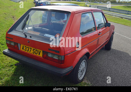 Classic Volkswagen Golf GTI red: Car crash damage and details close up ...