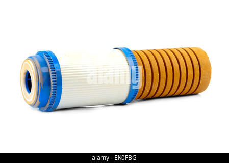 Old and dirty water filter isolated on white background Stock Photo - Alamy