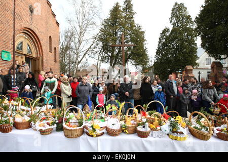 Sobowidz, Poland 4th, April 2015 Swieconka - the tradition of food ...