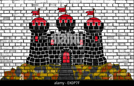 flag of Edinburgh painted on brick wall Stock Photo - Alamy