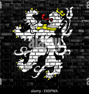 flag of Ghent painted on brick wall Stock Photo - Alamy