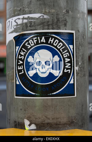 sticker denoting levski sofia hooligans, trouble seeking followers of ...