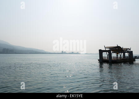 The Scenery of Tamsui river with famous Guandu Bridge far away in ...