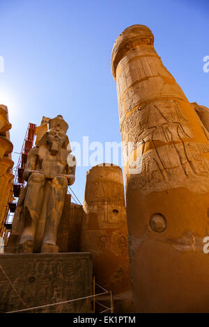 Colonnades, pillars of stone, Temple of Luxor, Thebes, UNESCO World ...