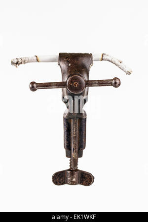 Close up of a metal vice in a garage workshop Stock Photo - Alamy