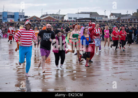 The 45th Redcar Boxing Day Dip 2014, North Yorkshire Stock Photo - Alamy